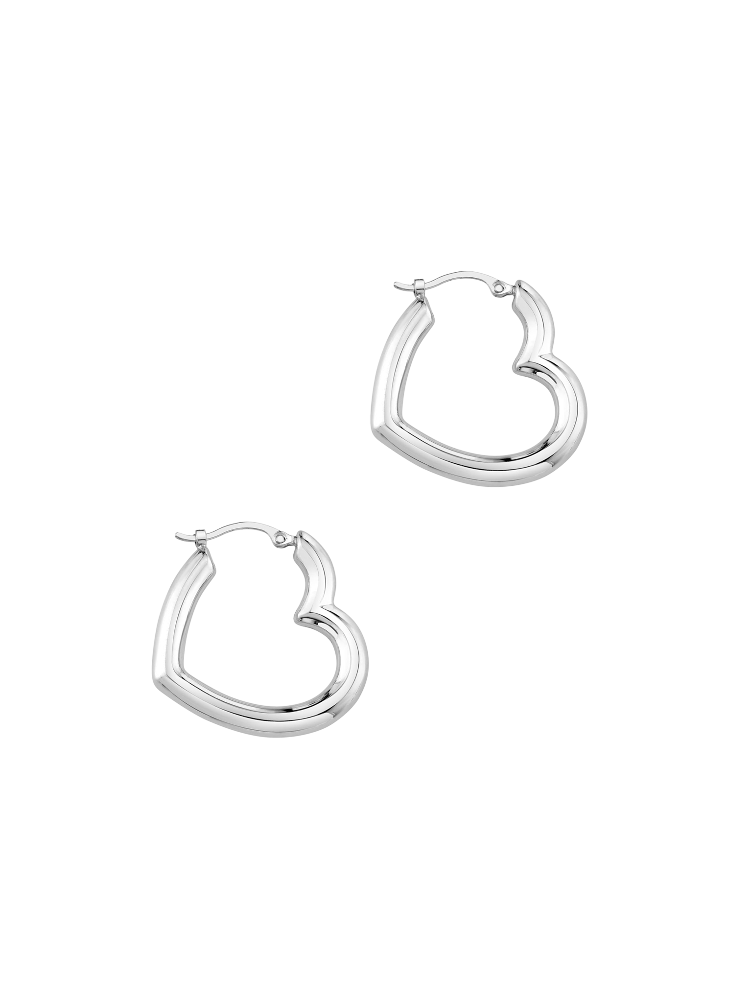 Sterling silver heart helium hoops by Ariel Gordon | Finematter