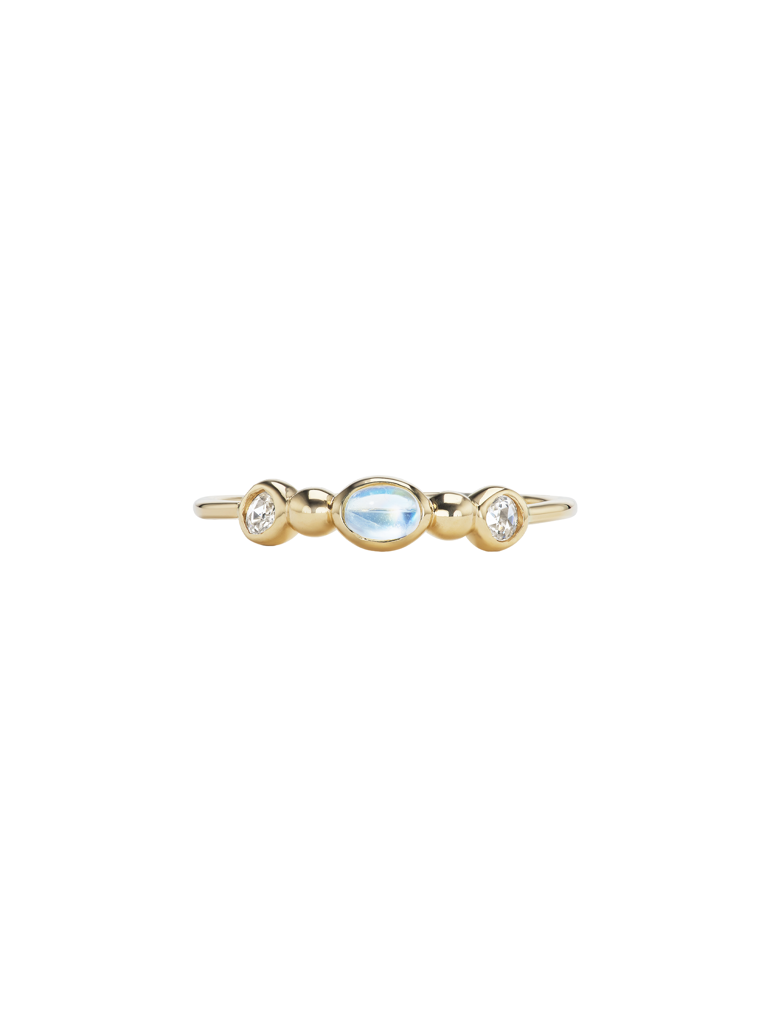 Rowan ring with diamonds and moonstone by BRUCE | Finematter