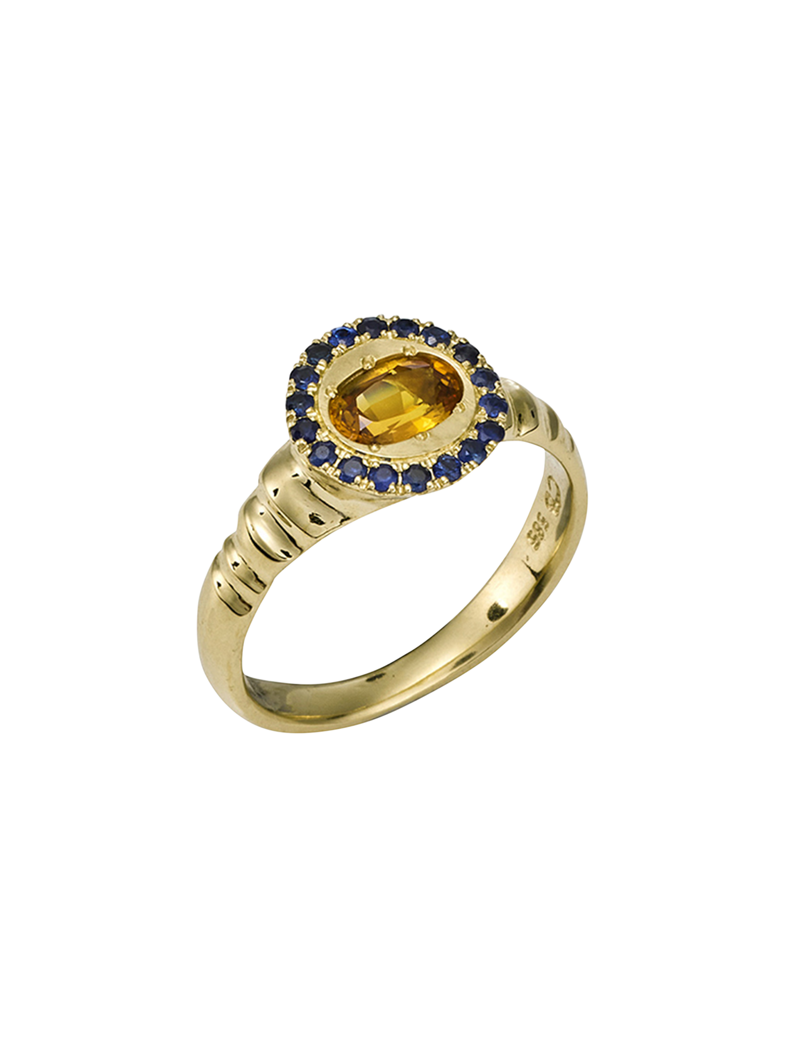 Petite theseus ring with orange sapphire - 18k solid gold by Cleopatra ...