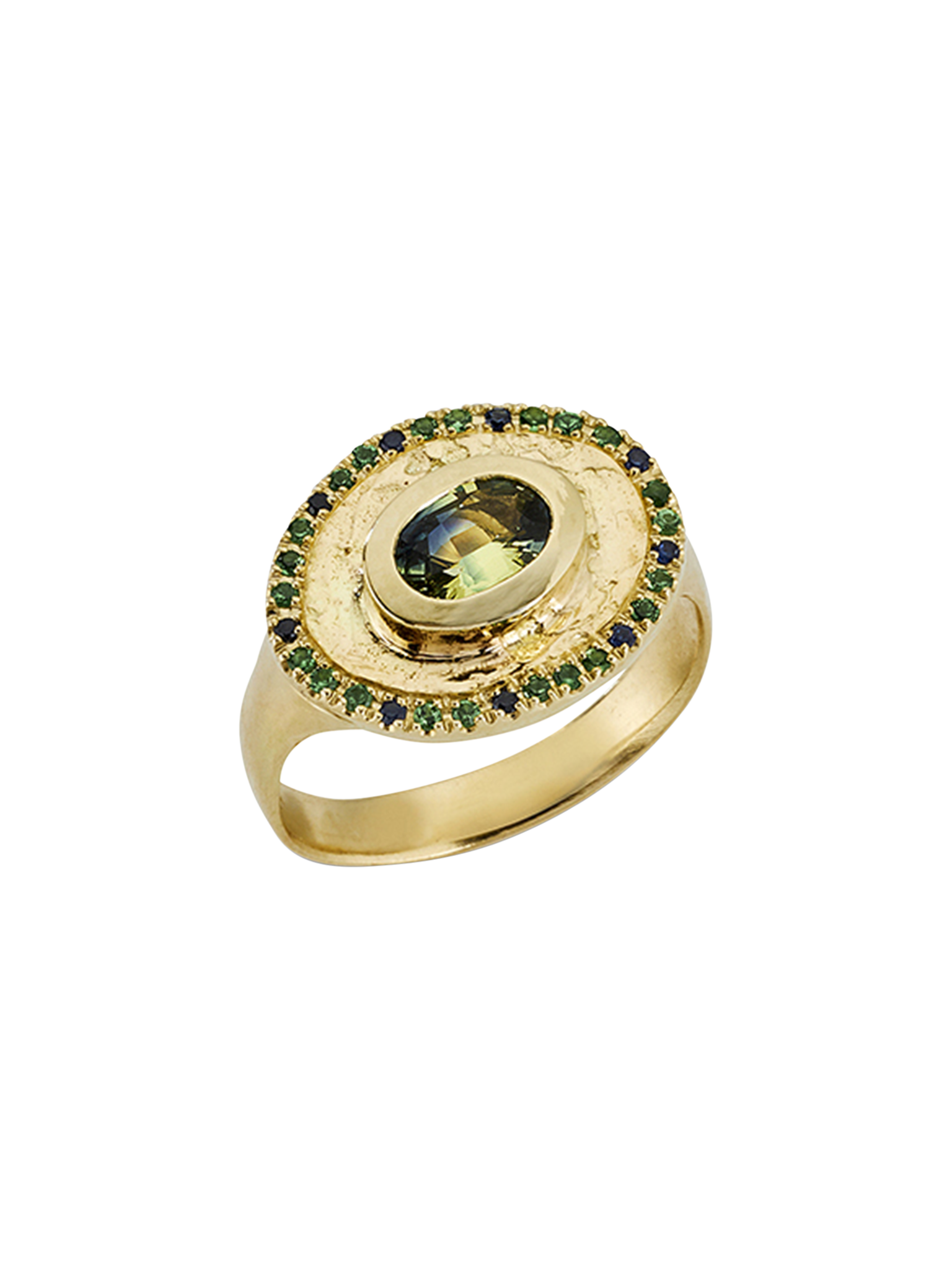 Theseus ring with parti sapphire - 18k solid gold by Cleopatra's Bling ...