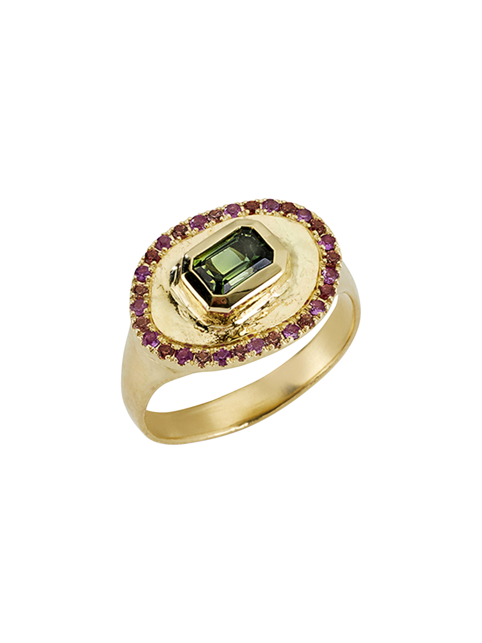 Theseus ring with green sapphire - 18k solid gold by Cleopatra's Bling ...