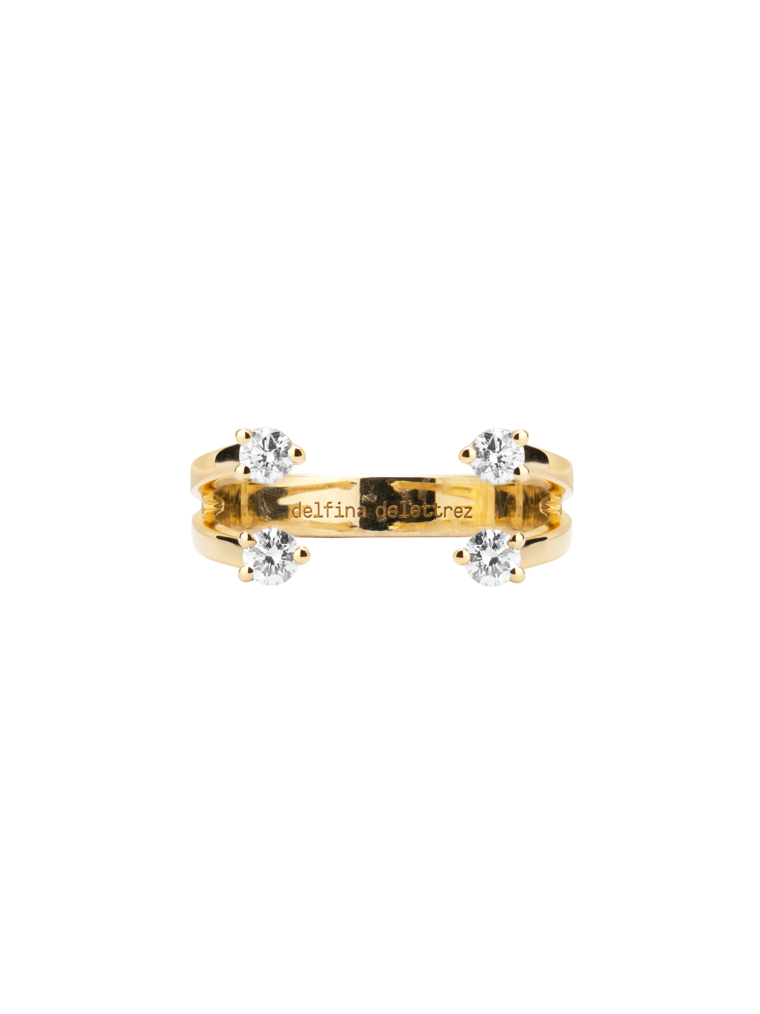 Diamond dots double ring by Delfina Delettrez | Finematter