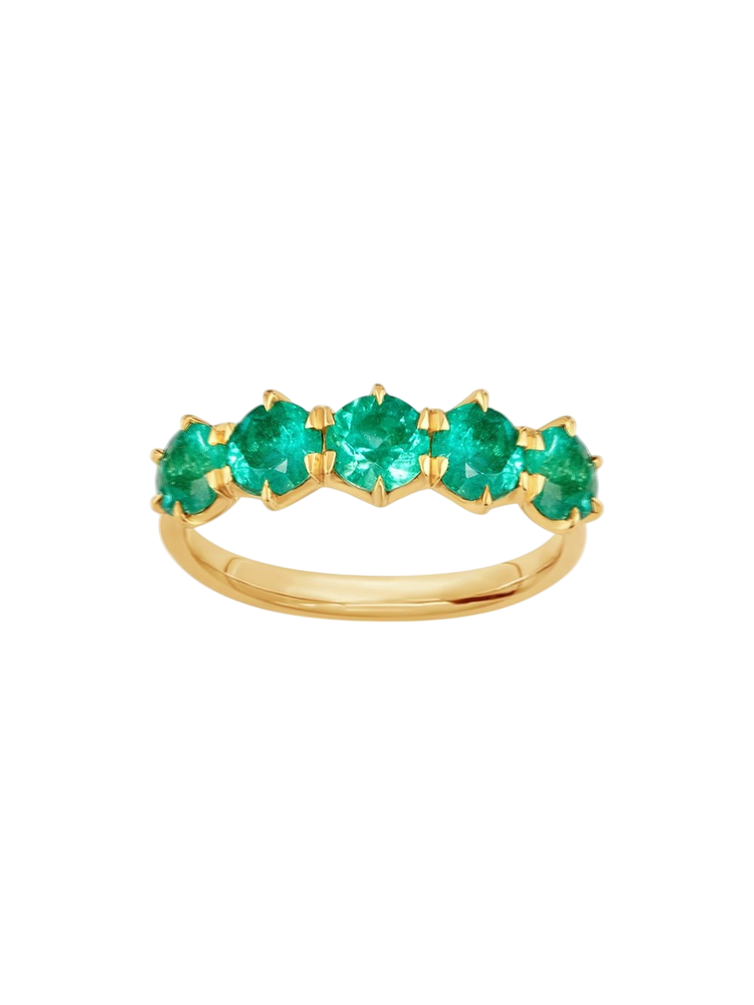 Elyhara emerald five stone ring by Dinny Hall | Finematter