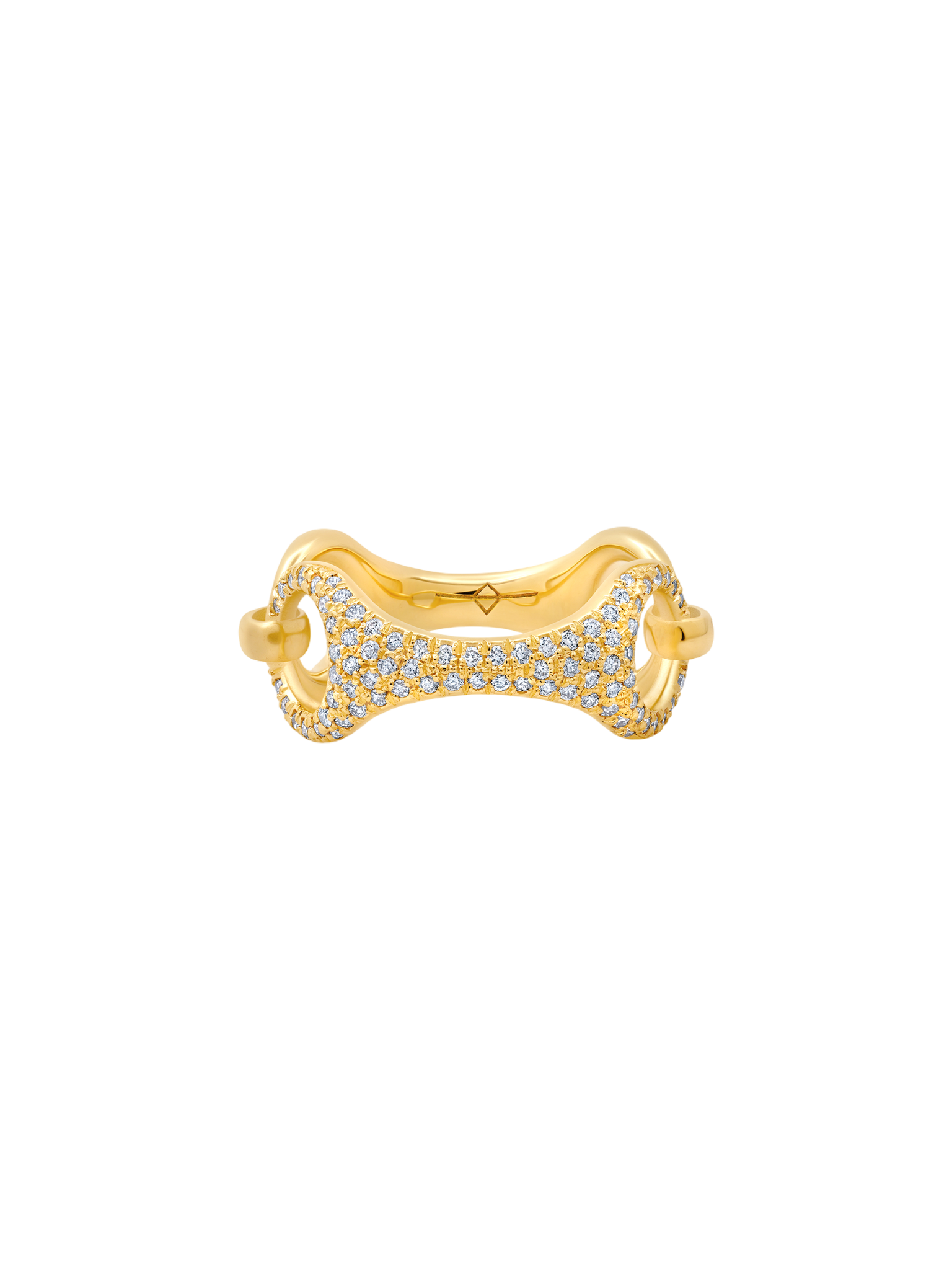 20 mm beam link ring with white pavé diamonds by Gabriela Artigas ...