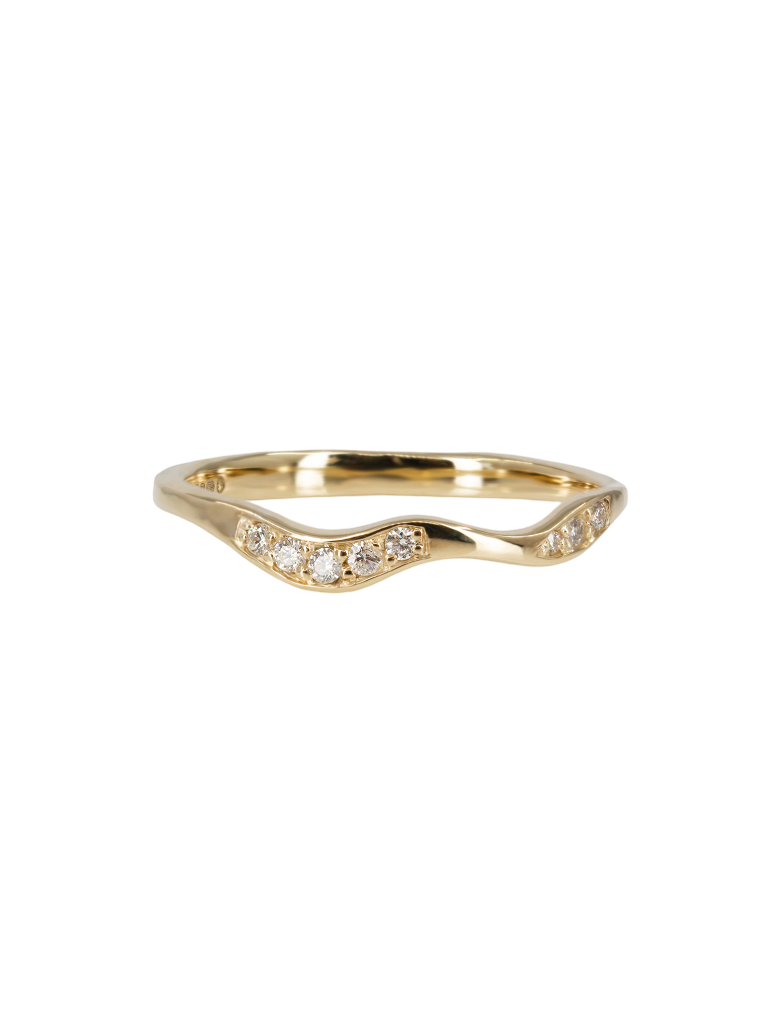 Diamond curved flow band by Irena Chmura Jewellery | Finematter