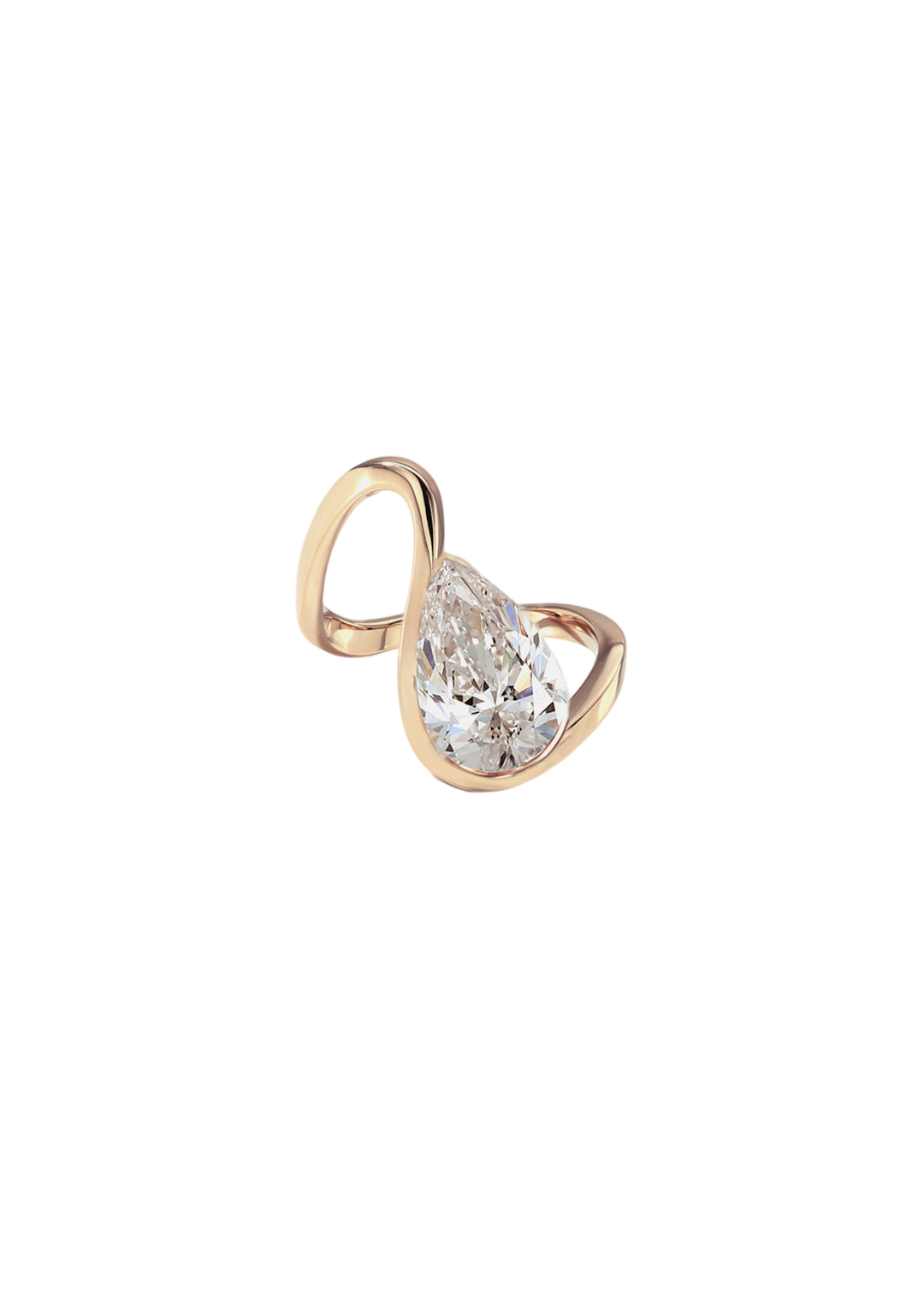 Pear Diamond Trace Ring by KATKIM | Finematter