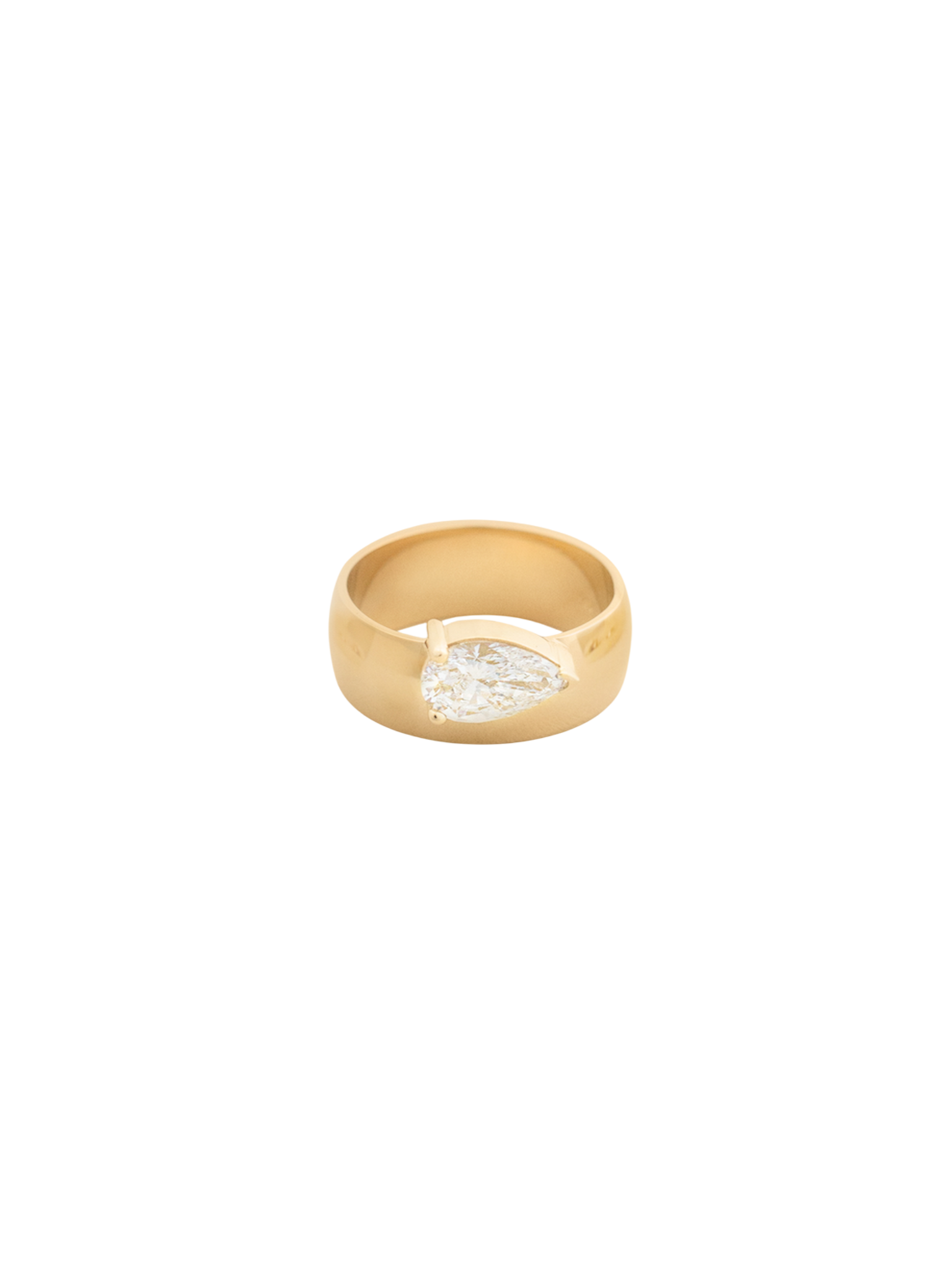 Porter cigar band ring pear diamond by Kinn Studio | Finematter