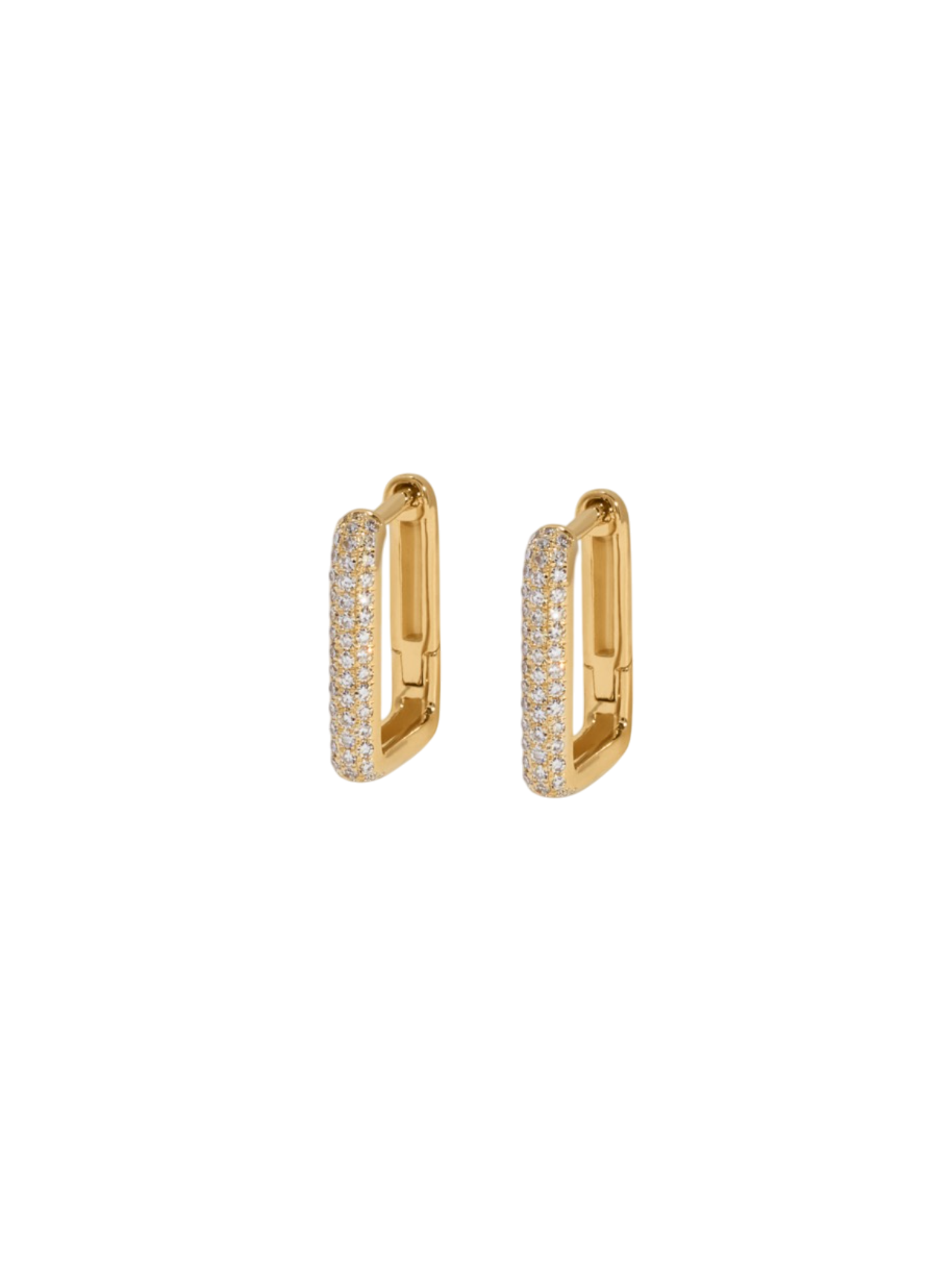 Simona pavé rectangle huggie earrings by Kinn Studio | Finematter
