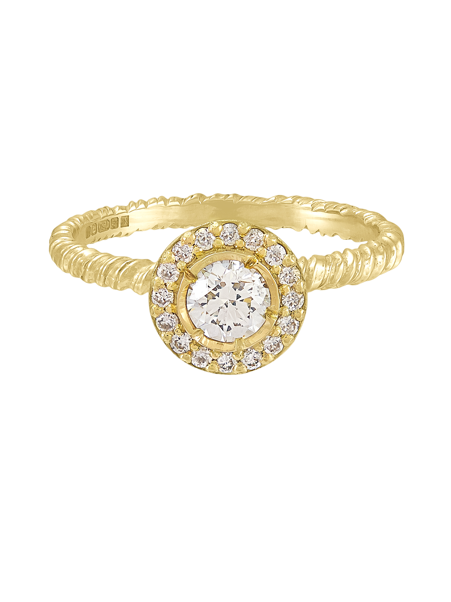 Brilliant cut round diamond halo ring by Natalie Perry Jewellery ...