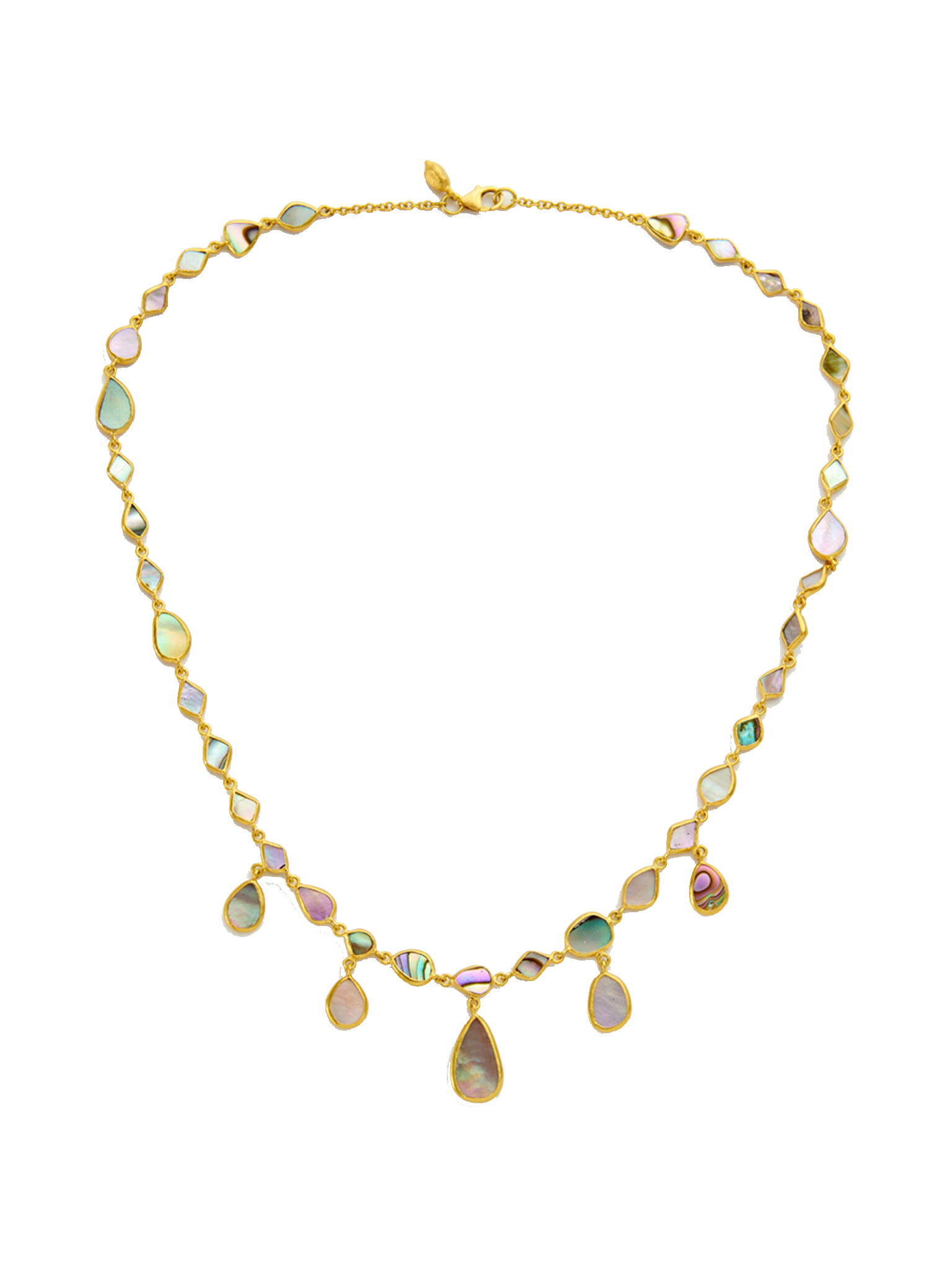 18kt gold venus full stone abalone shell necklace by Pippa Small ...