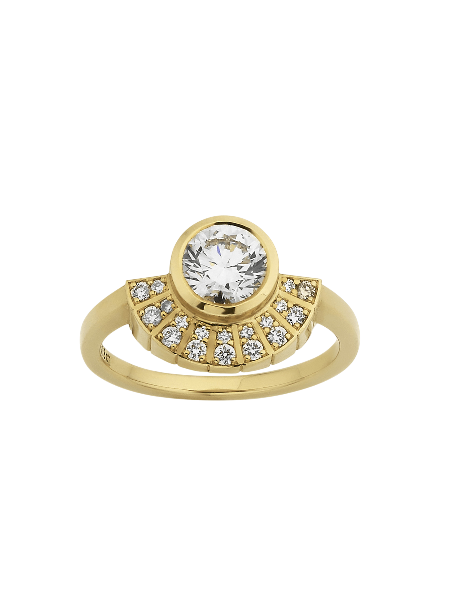 Deco sun engagement ring by Zoe & Morgan | Finematter